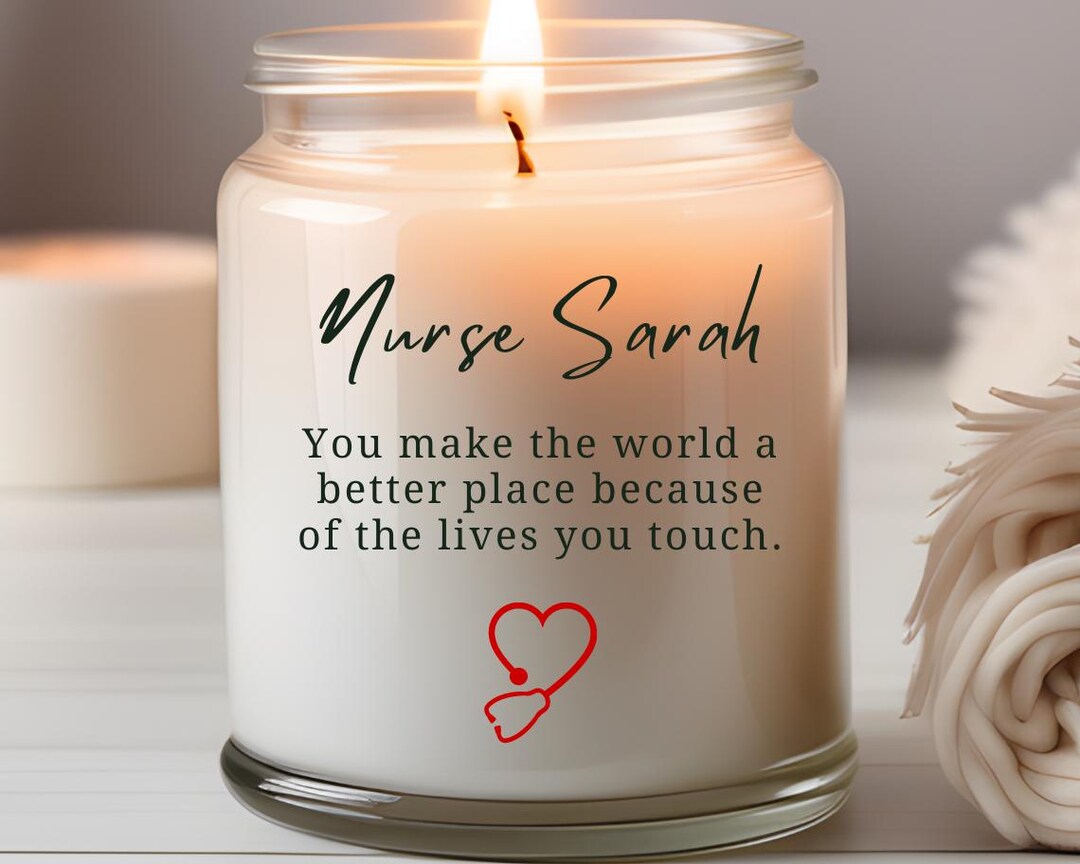 Personalized Nurse Candle, Custom Nurse 9oz Soy Candle, Nurse ...