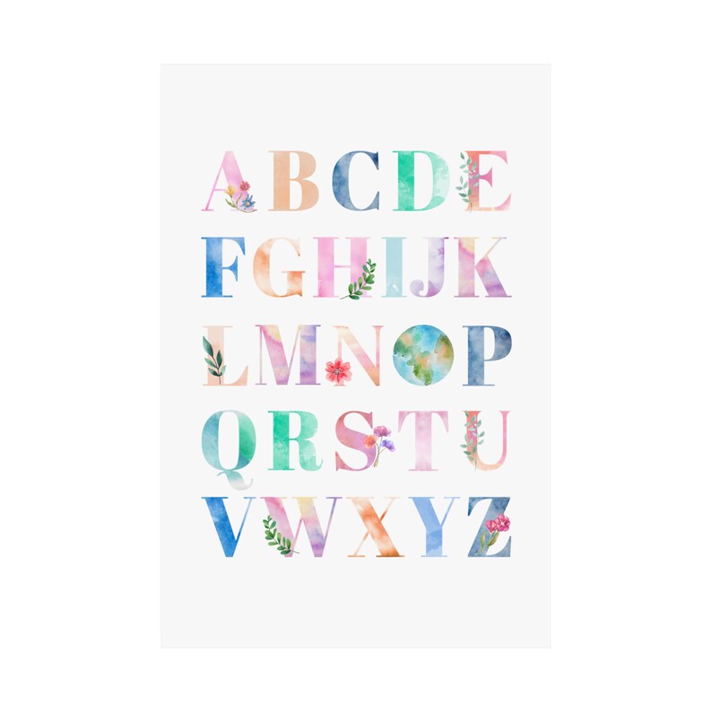 Homeschool Watercolor Alphabet Poster - Etsy