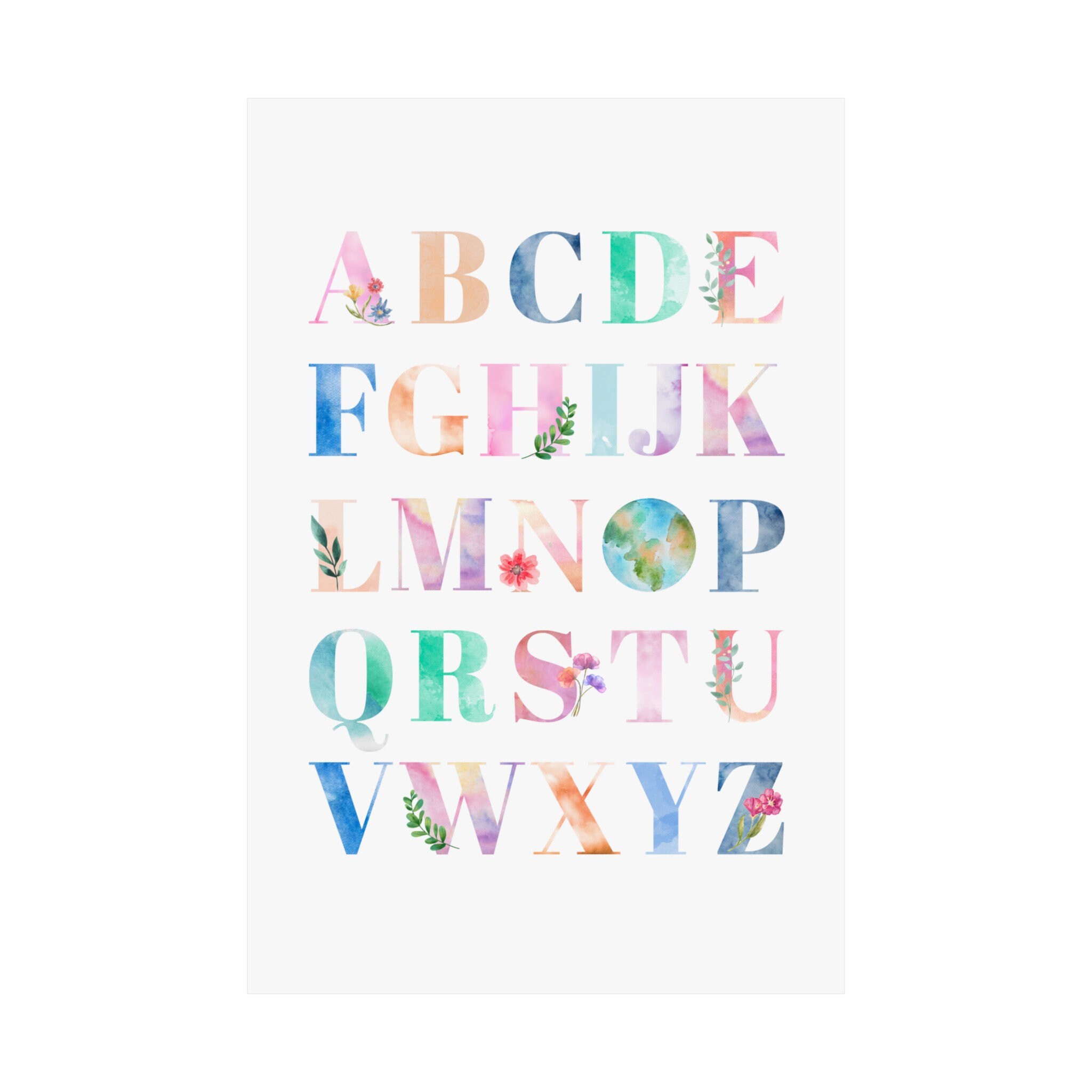 Homeschool Watercolor Alphabet Poster - Etsy