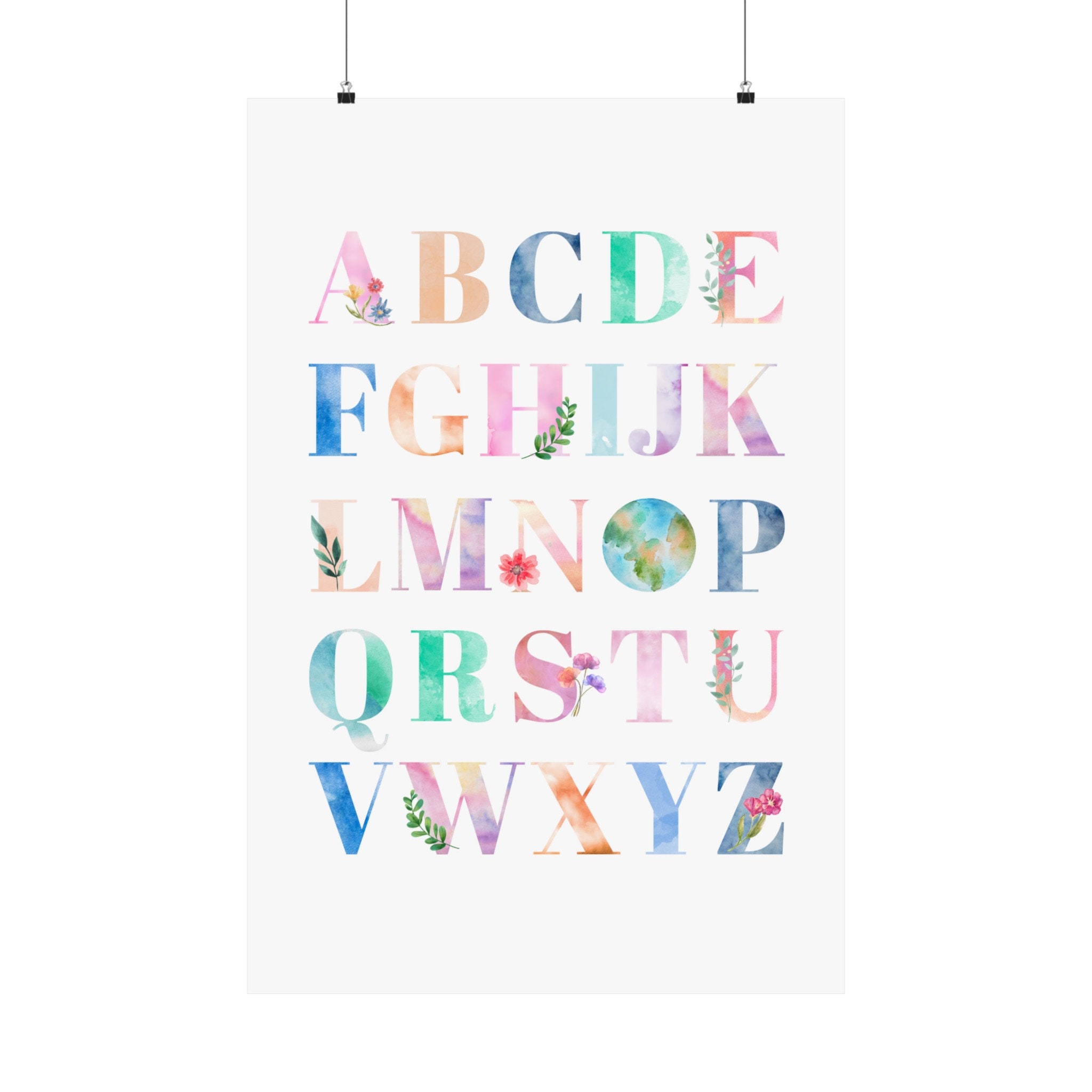 Homeschool Watercolor Alphabet Poster - Etsy