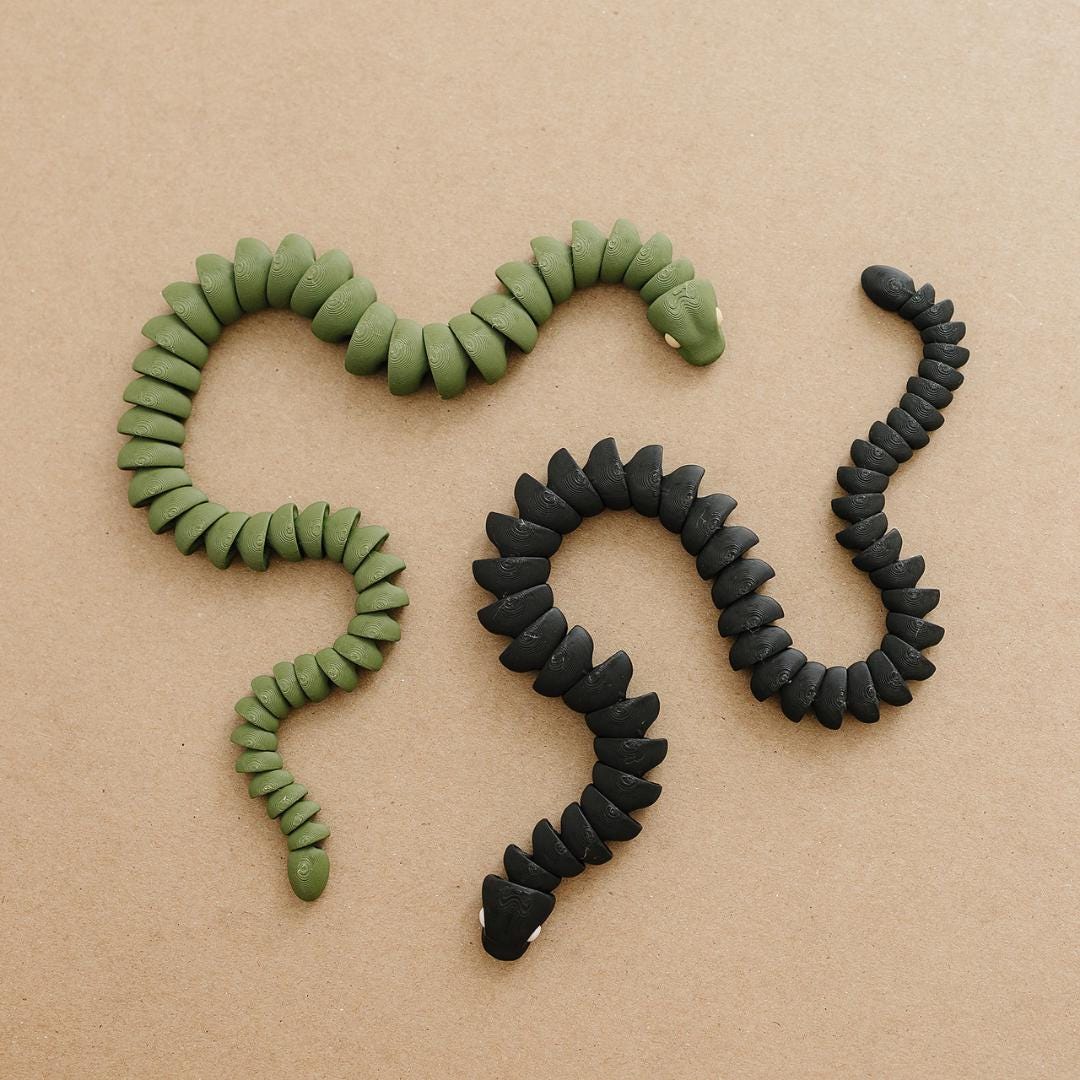 3D Printed Sensory Fidget Snakes Articulated Snakes Flexible Snake 3D ...