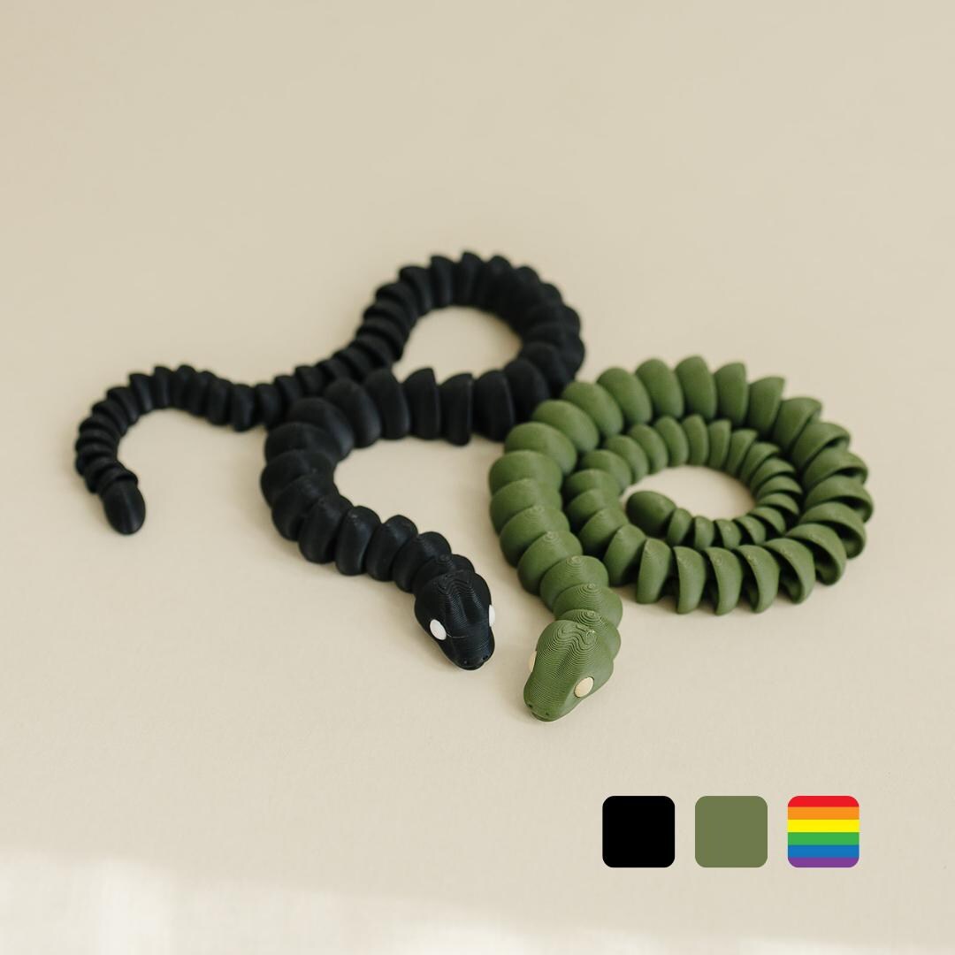 3D Printed Sensory Fidget Snakes | Articulated Snakes | Flexible Snake | 3D Printed Fidget - Etsy