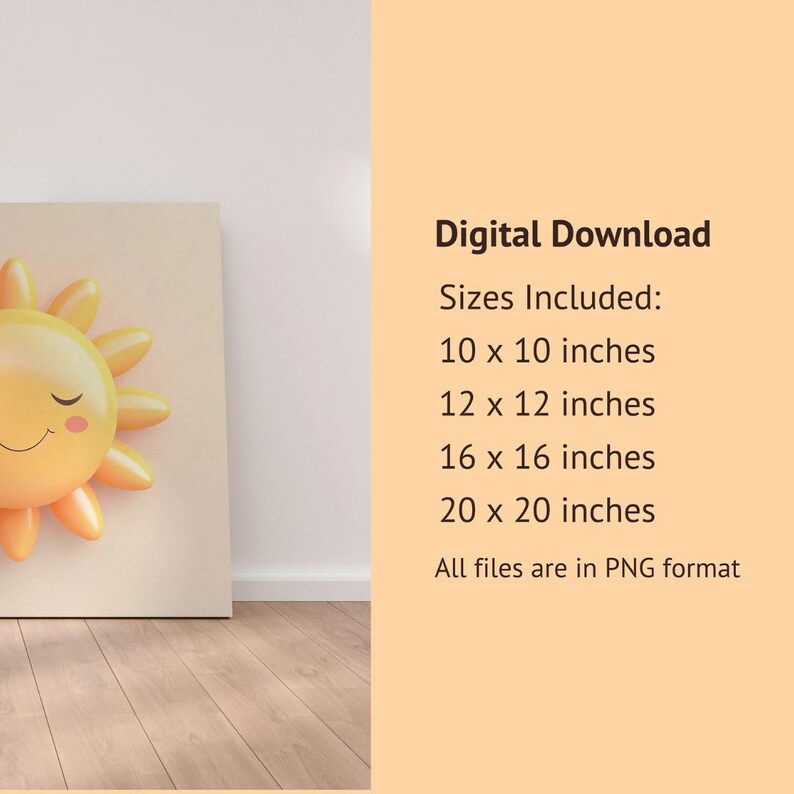 Sun Calm Corner Printable Art Smiling Sun Decor Toddler Wall Art Sunny ...