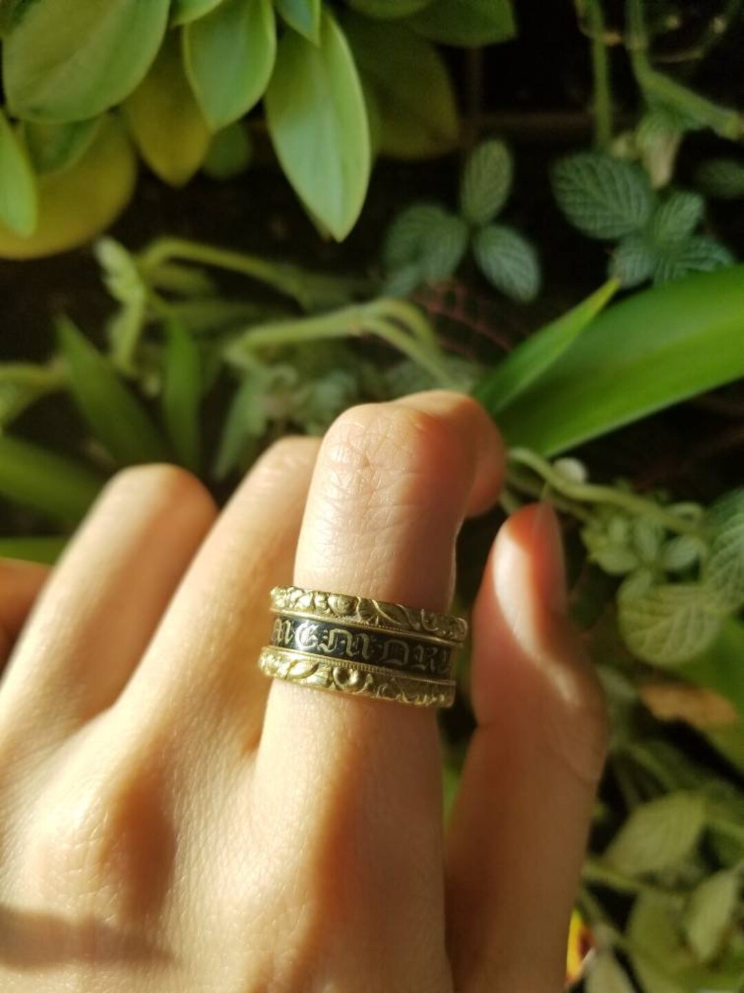 Antique Georgian 18k Yellow Gold and Black Enamel Memorial Mourning ...