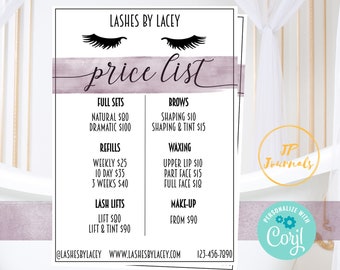 Lash Price List - Etsy