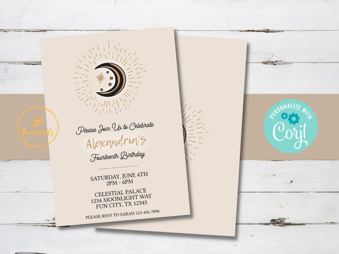 Celestial Birthday Invitation Celestial Party Invitation - Etsy