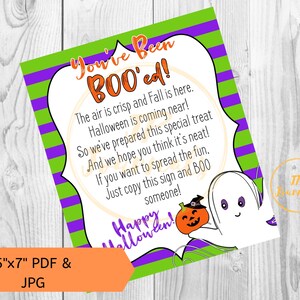 Printable You've Been Boo'ed Poem, You've Been Booed DIY Print for ...