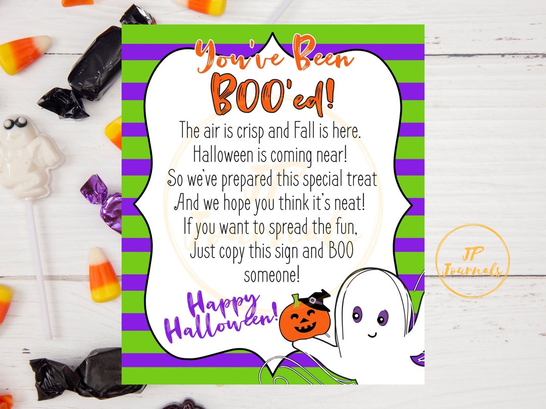 Printable You've Been Boo'ed Poem, You've Been Booed DIY Print for ...