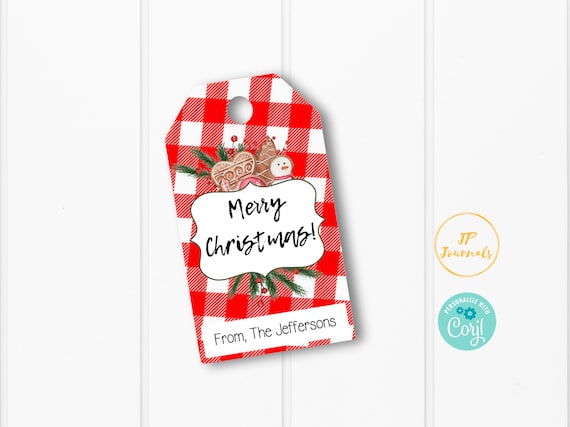 Merry Christmas Printable Tags - Holiday Cookie Gift Favor Labels ...