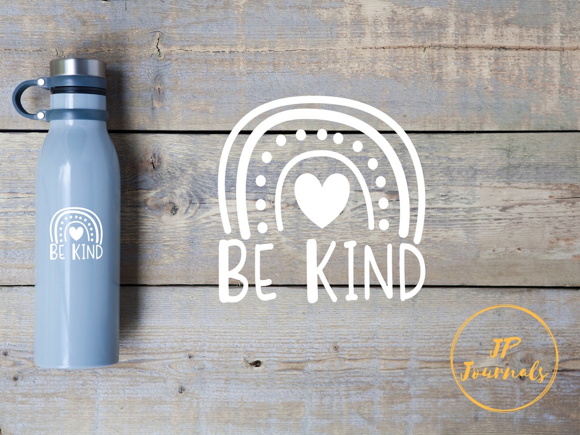 Be Kind Doodle Rainbow Vinyl Decal Cute Rainbow Water Bottle - Etsy