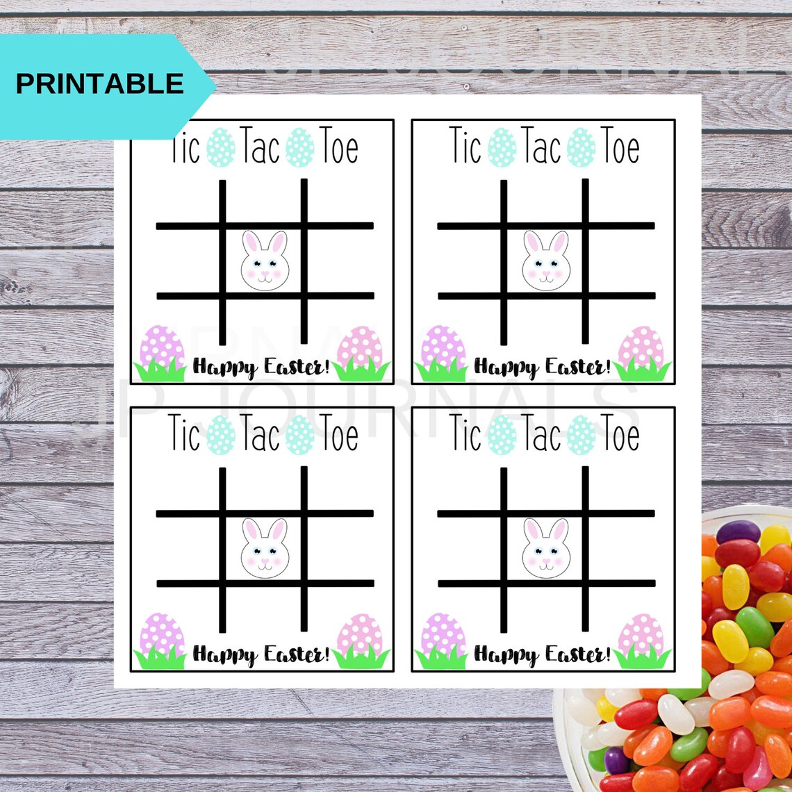 Easter Printable Tic Tac Toe Game Activity Card DIY - Etsy