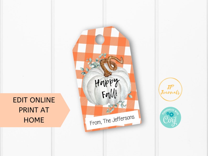 Printable Fall Treat Tags Happy Fall Gift Favor Labels | Etsy