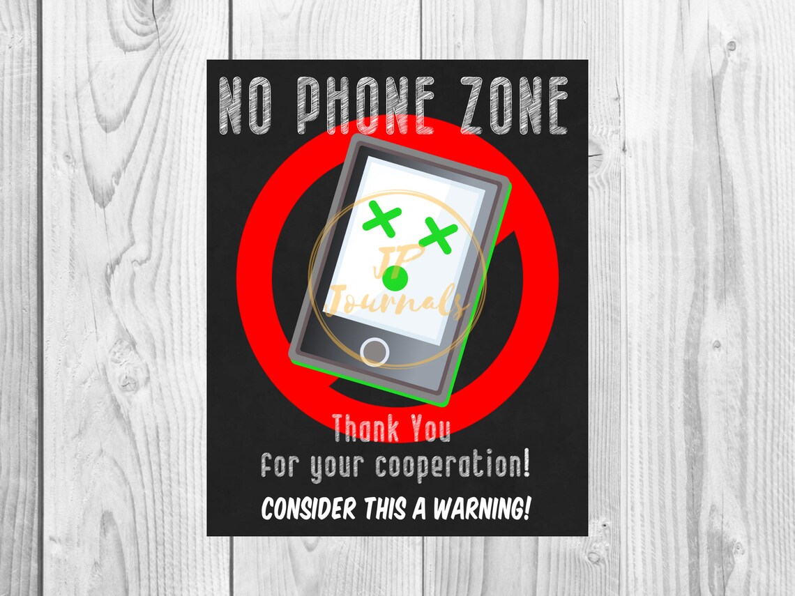 No Phone Zone No Cell Phones Printable Sign Perfect for | Etsy