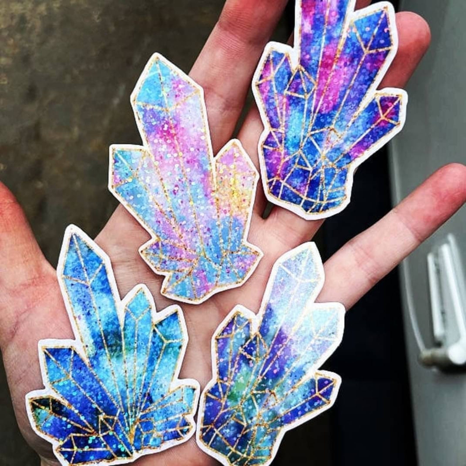 Sparkling Crystals Sticker Set Crystal Stickers Gemstones - Etsy