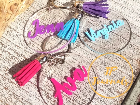 Custom Name Acrylic Keychain, Personalized Keychain Gift, Many Colors ...