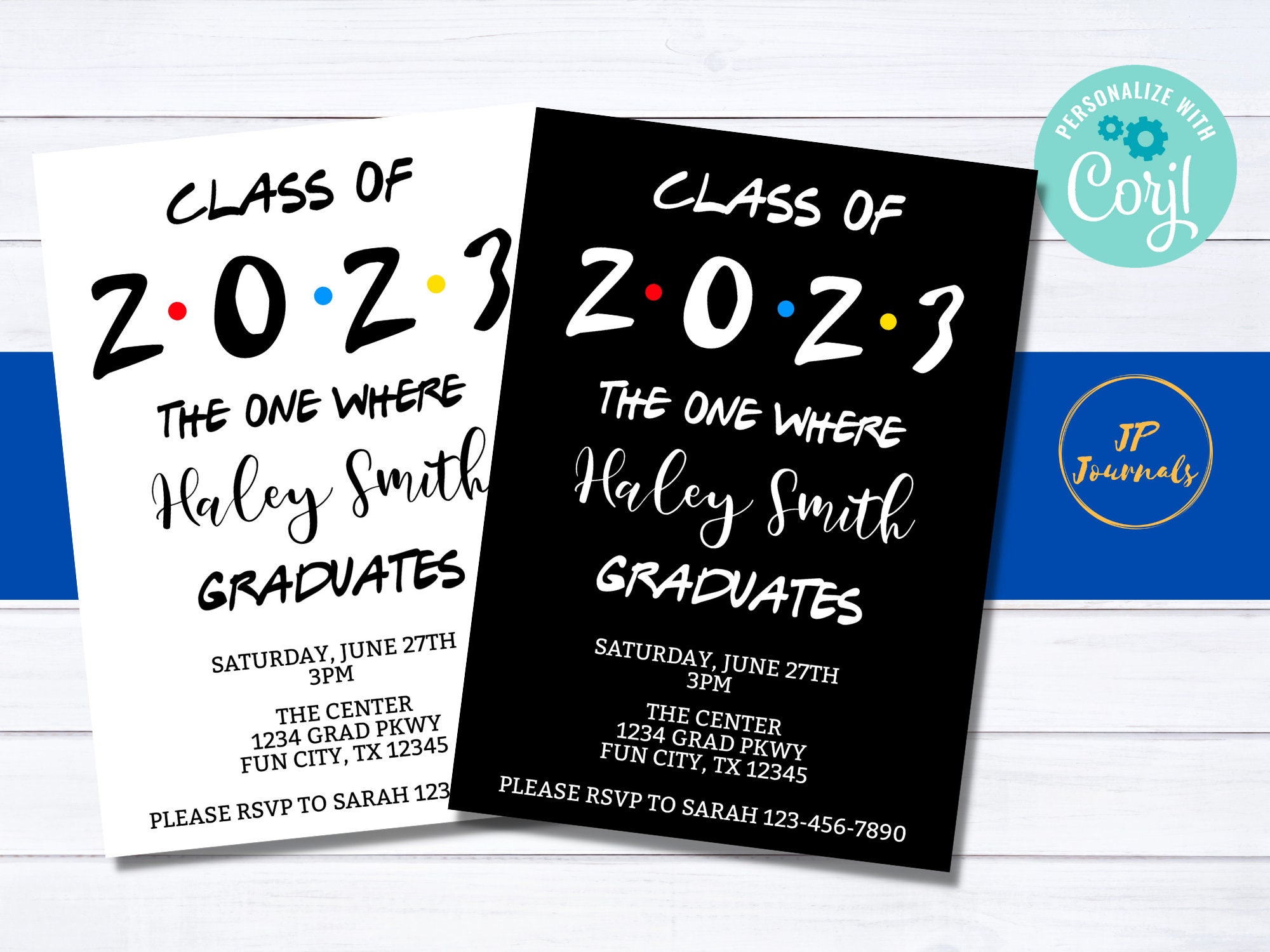 Class of 2023 Friends Themed Graduation Invitation Template - Etsy