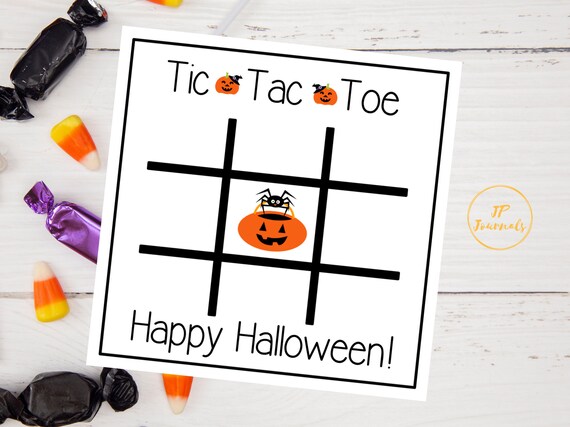 Halloween Tic Tac Toe Game Card - Printable Halloween Party Favor ...