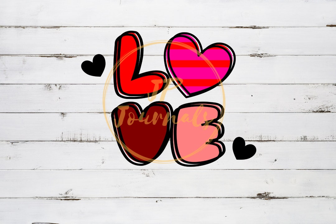 Valentine's Day SVG, LOVE With Hearts, Cute Valentines Day Shirt Design ...