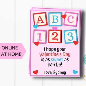 Preschool Daycare Printable Valentines Day Card Edit Online Print at ...