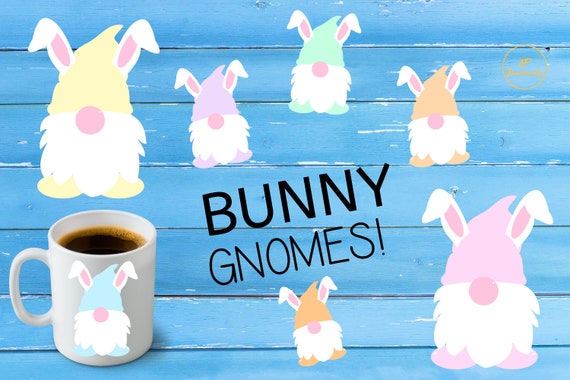 Easter Bunny Ears Gnomes Clip Art - Cute Spring Garden Gnomes with ...