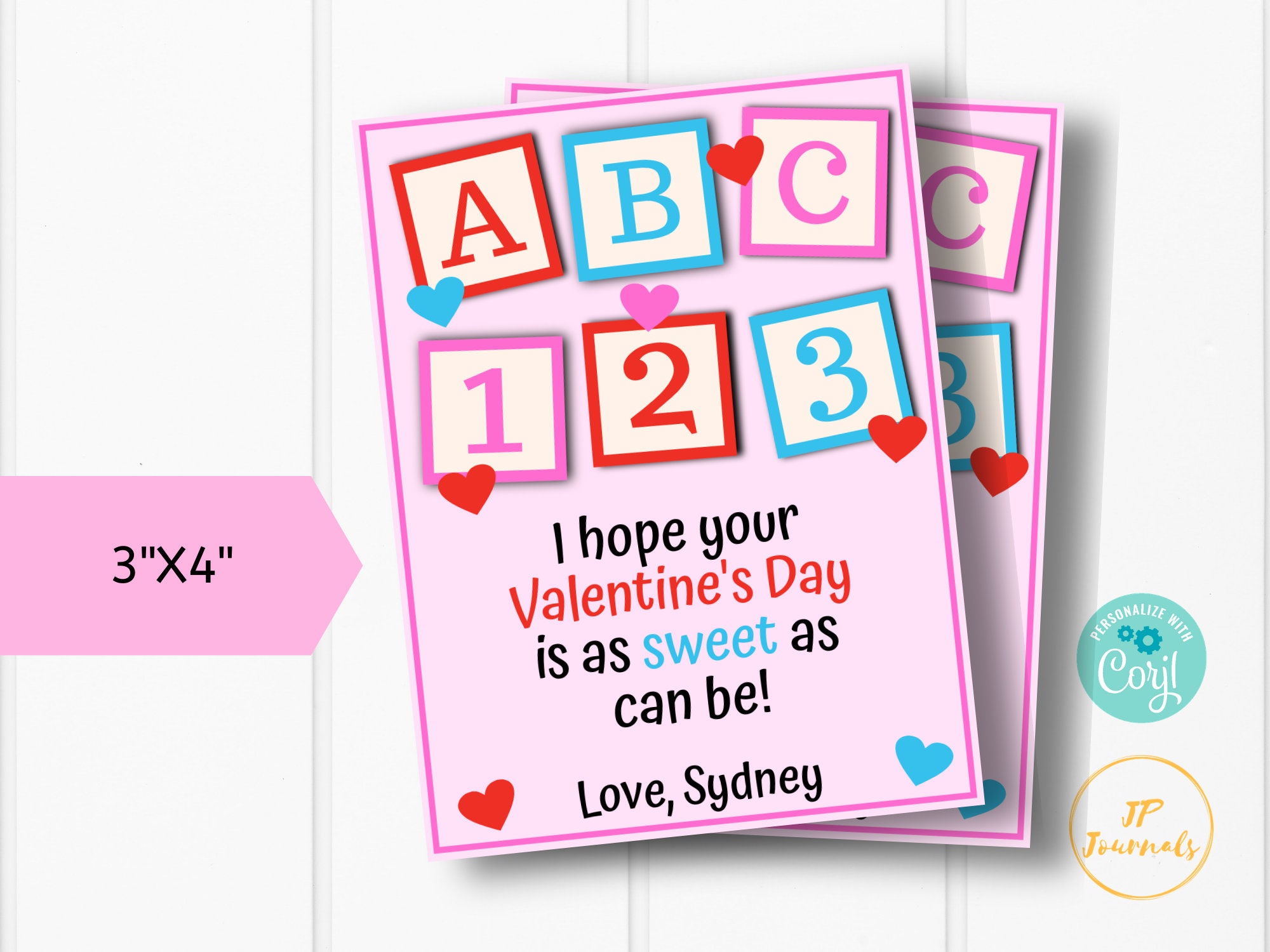 Preschool Daycare Printable Valentines Day Card Edit Online - Etsy