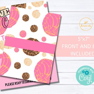 Concha Birthday Invitation Template, Concha Bread Birthday Party Invite ...