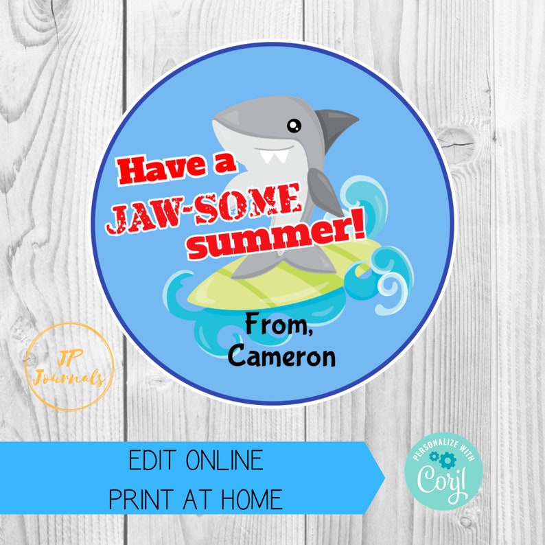Shark Have a Jawsome Summer Custom End of School Year | Etsy