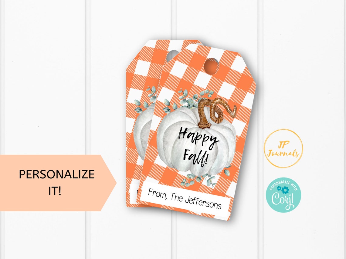 Printable Fall Treat Tags Happy Fall Gift Favor Labels | Etsy