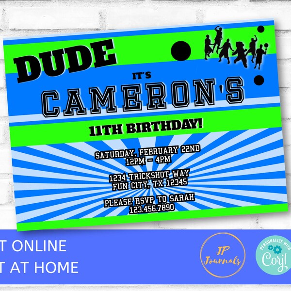 Dude Perfect Birthday Invitation Printable - Etsy