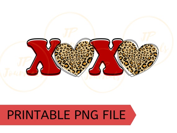 XOXO Valentine's Day PNG Clip Art Sublimation Design - DIY Printable ...
