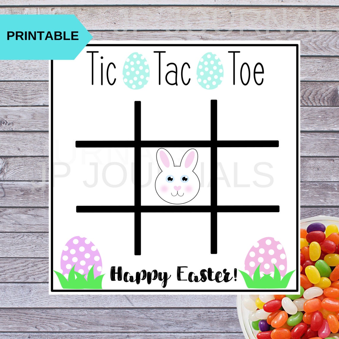 Easter Printable Tic Tac Toe Game Activity Card DIY - Etsy