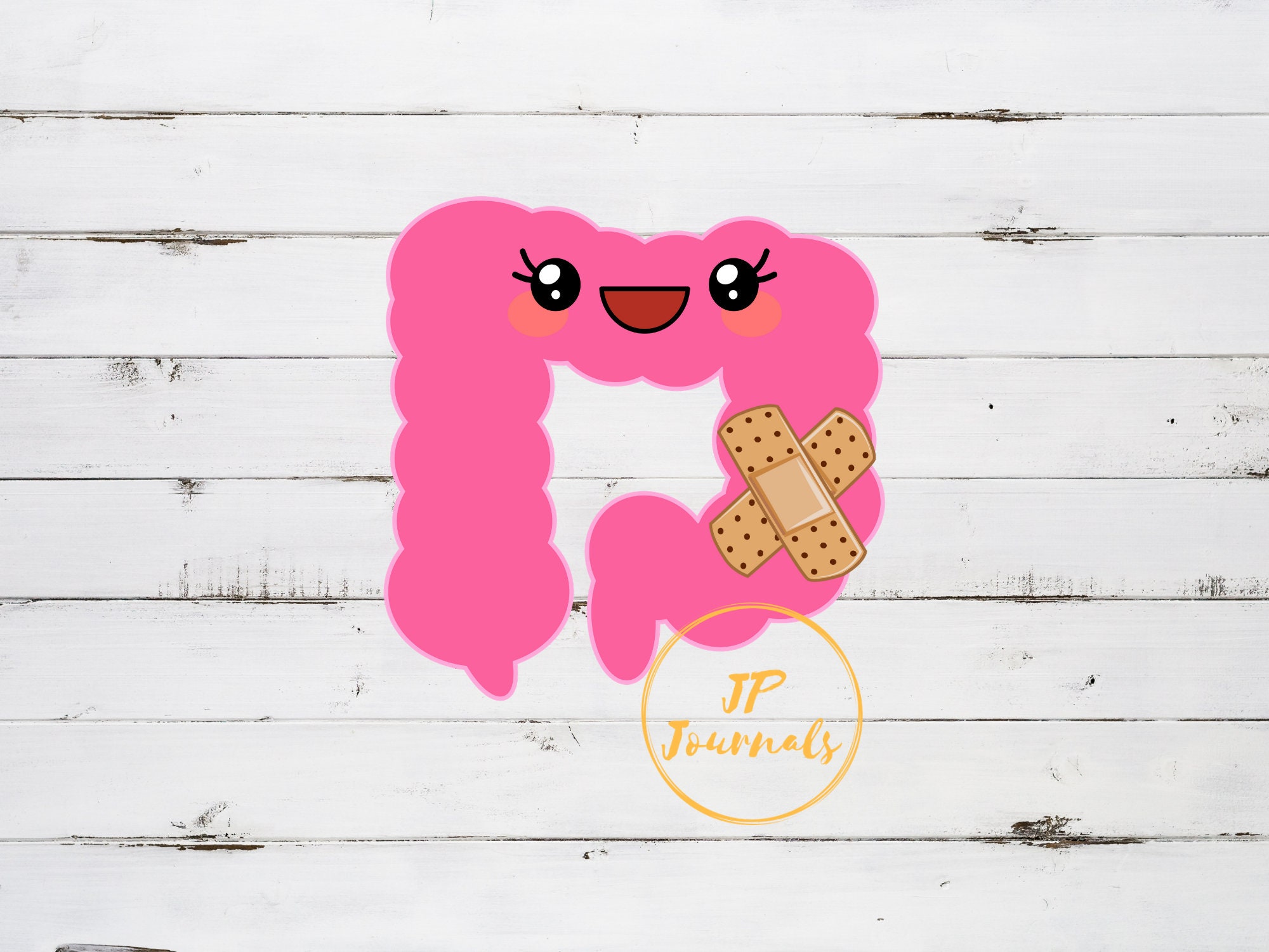 Cute Colon With Band-aid Sticker Colitis Crohns Colectomy - Etsy