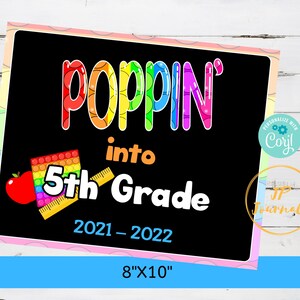 Bubble Pop Fidget Toy Themed First Day of School Printable Sign for ...