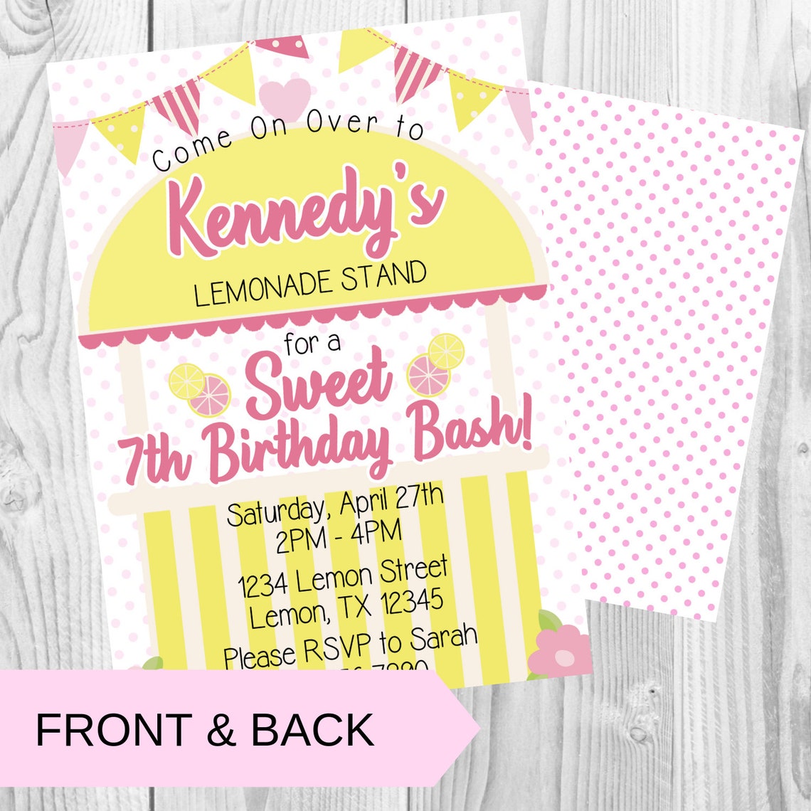 Lemonade Stand Printable Birthday Party Invitation & Favor | Etsy