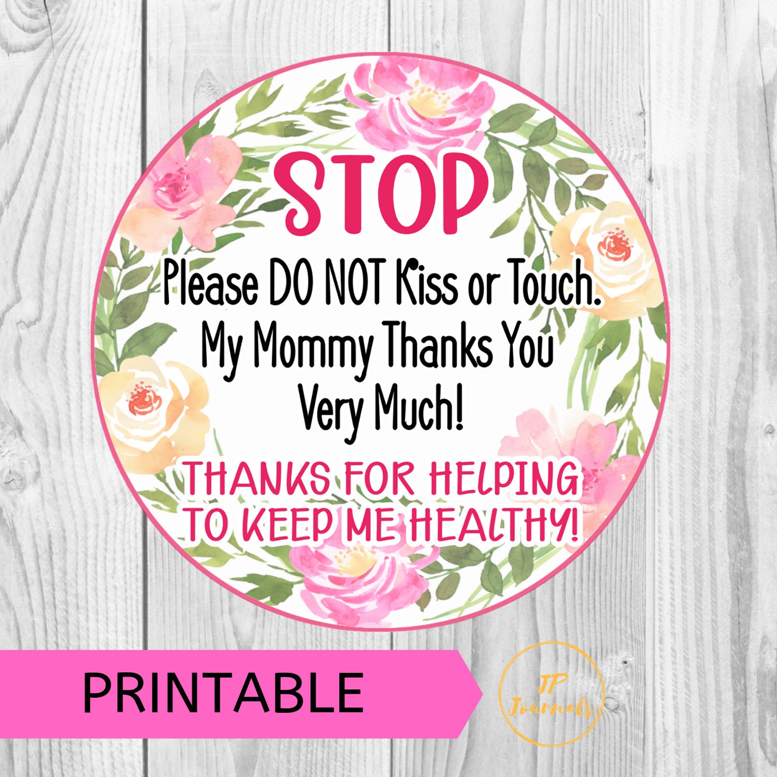 Printable Please Do Not Touch Baby Sign for Infant Girls | Etsy