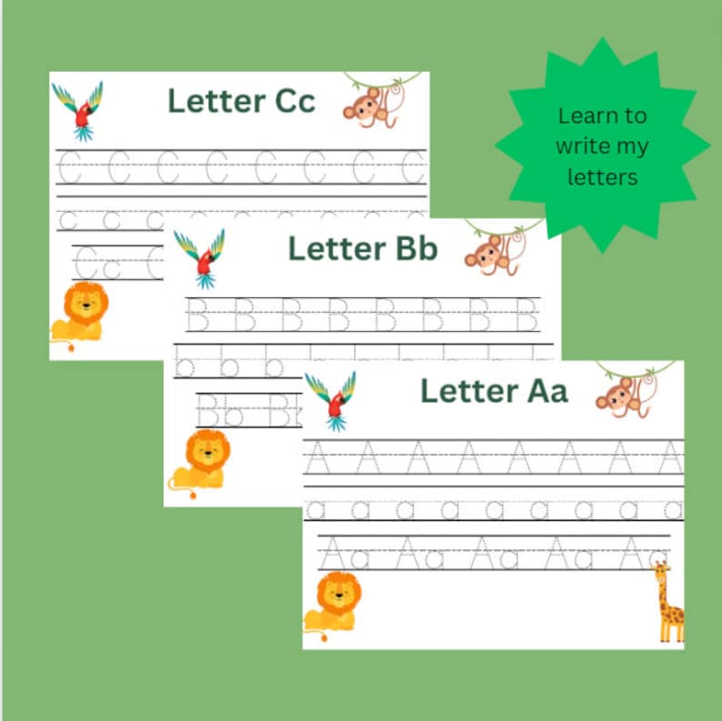 Jungle Get Ready for School Book, Letter Tracing, Number Tracing ...