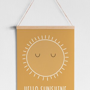 Hello Sunshine Print, Nursery Wall Art, Sun Kids Poster, Kids Room Wall ...