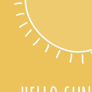 Hello Sunshine Print, Nursery Wall Art, Sun Kids Poster, Kids Room Wall ...