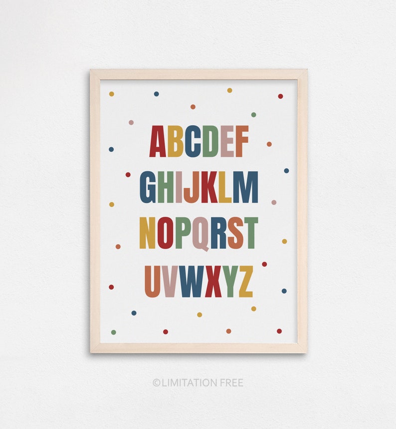 Kids Alphabet Poster ABC Nursery Art Colorful Kids Print - Etsy
