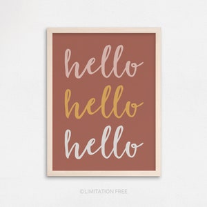 Hello Kids Poster, Children's Wall Art, Gender Neutral Nursery Art ...