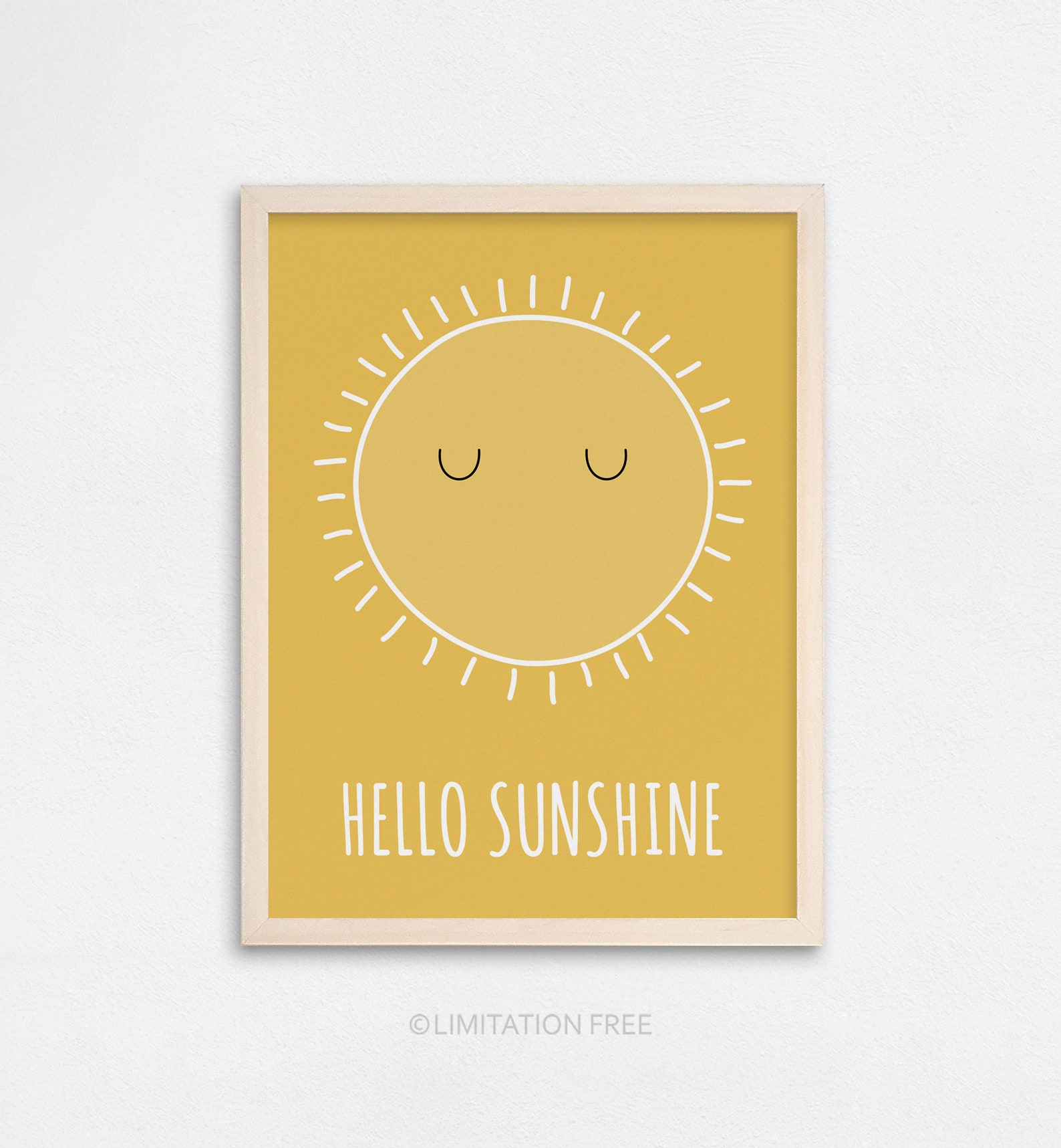Hello Sunshine Print, Nursery Wall Art, Sun Kids Poster, Kids Room Wall ...