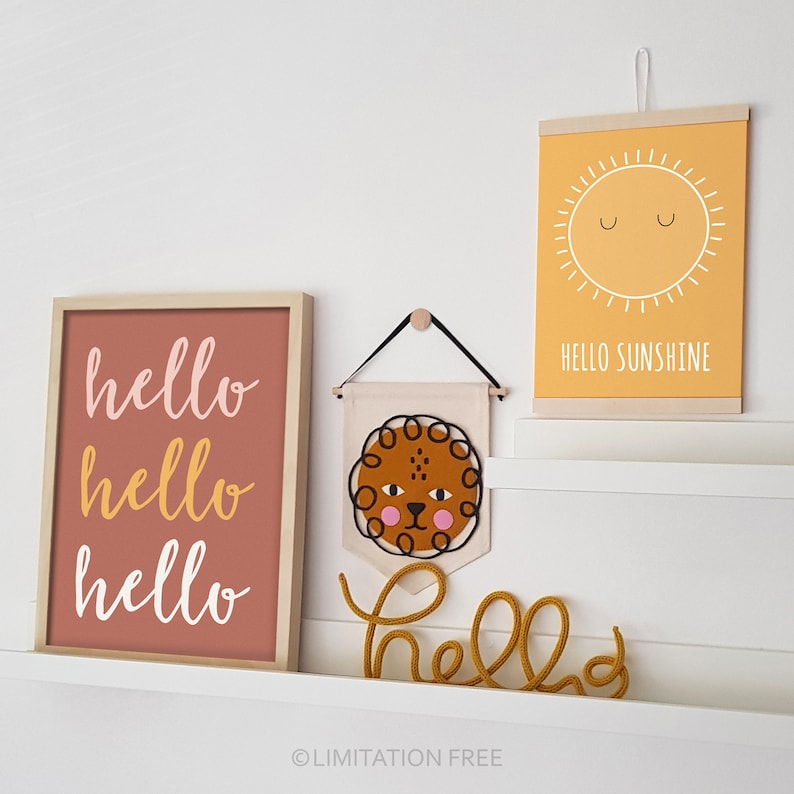 Hello Kids Poster, Children's Wall Art, Gender Neutral Nursery Art ...
