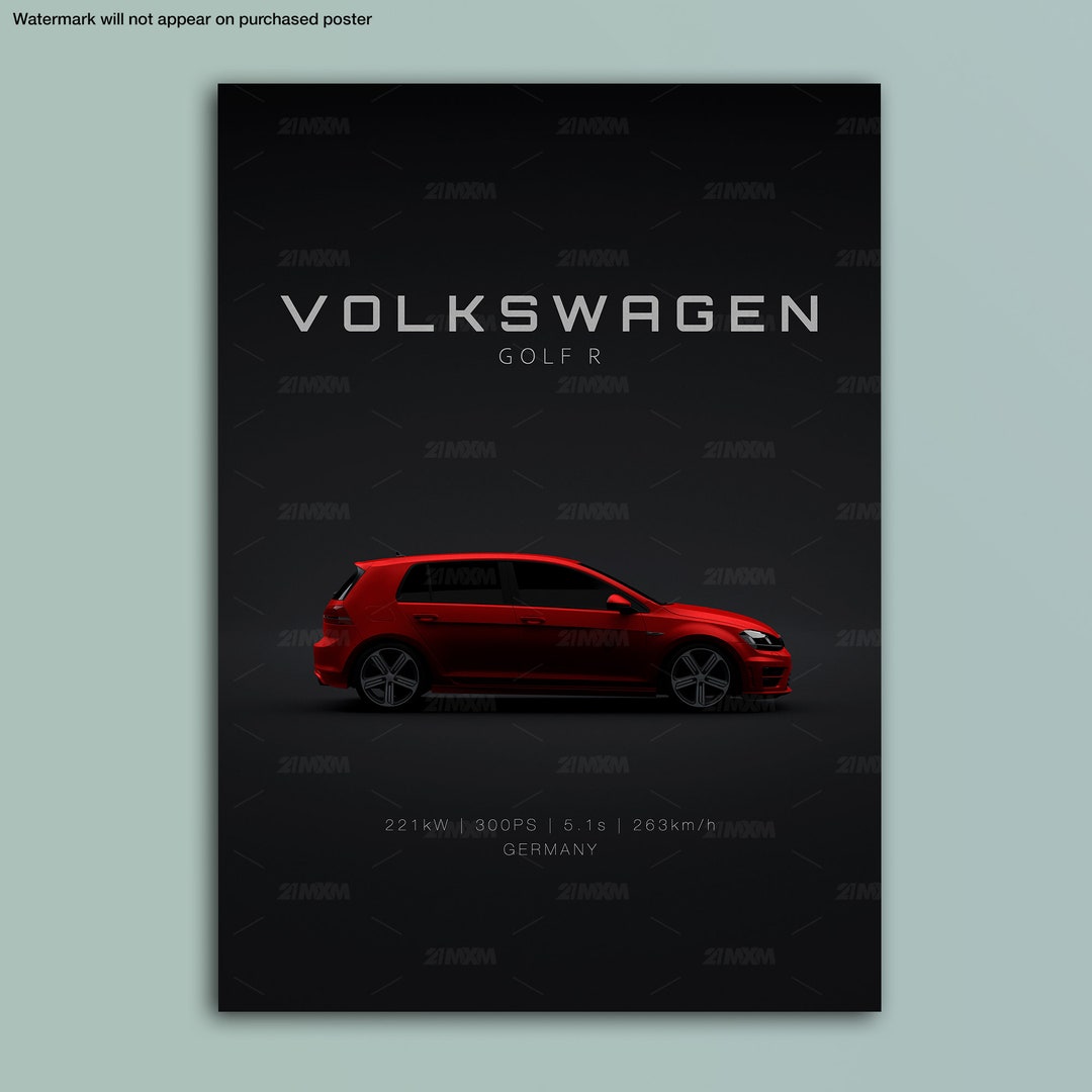 Volkswagen Golf R VII 2014 Poster Print Red Car Wall Art - Etsy
