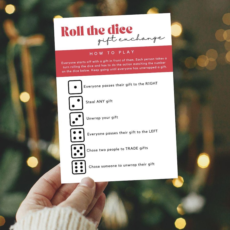 Secret Santa Dice Game - Etsy