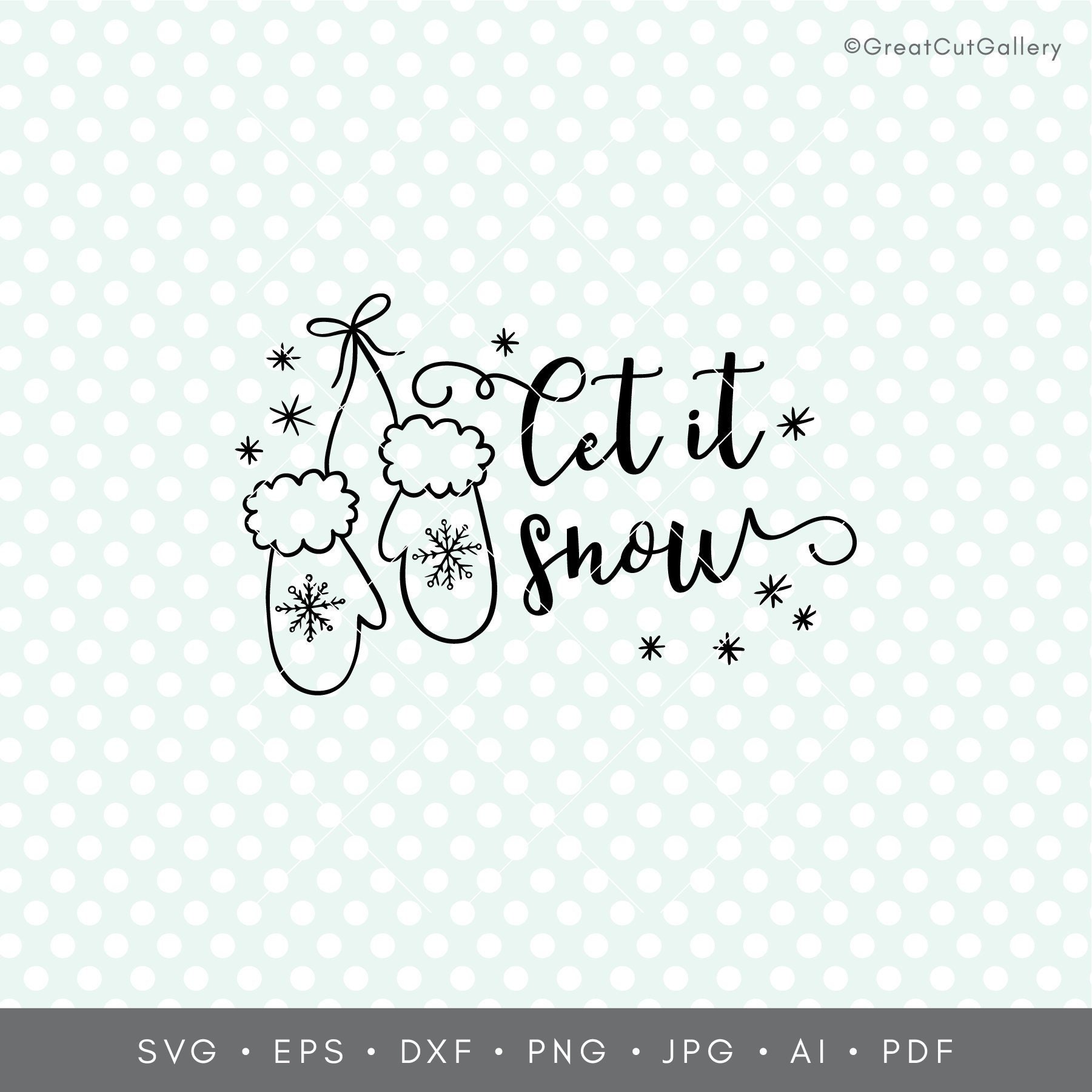 Let It Snow SVG Let It Snow Clip Art Snow SVG Christmas - Etsy