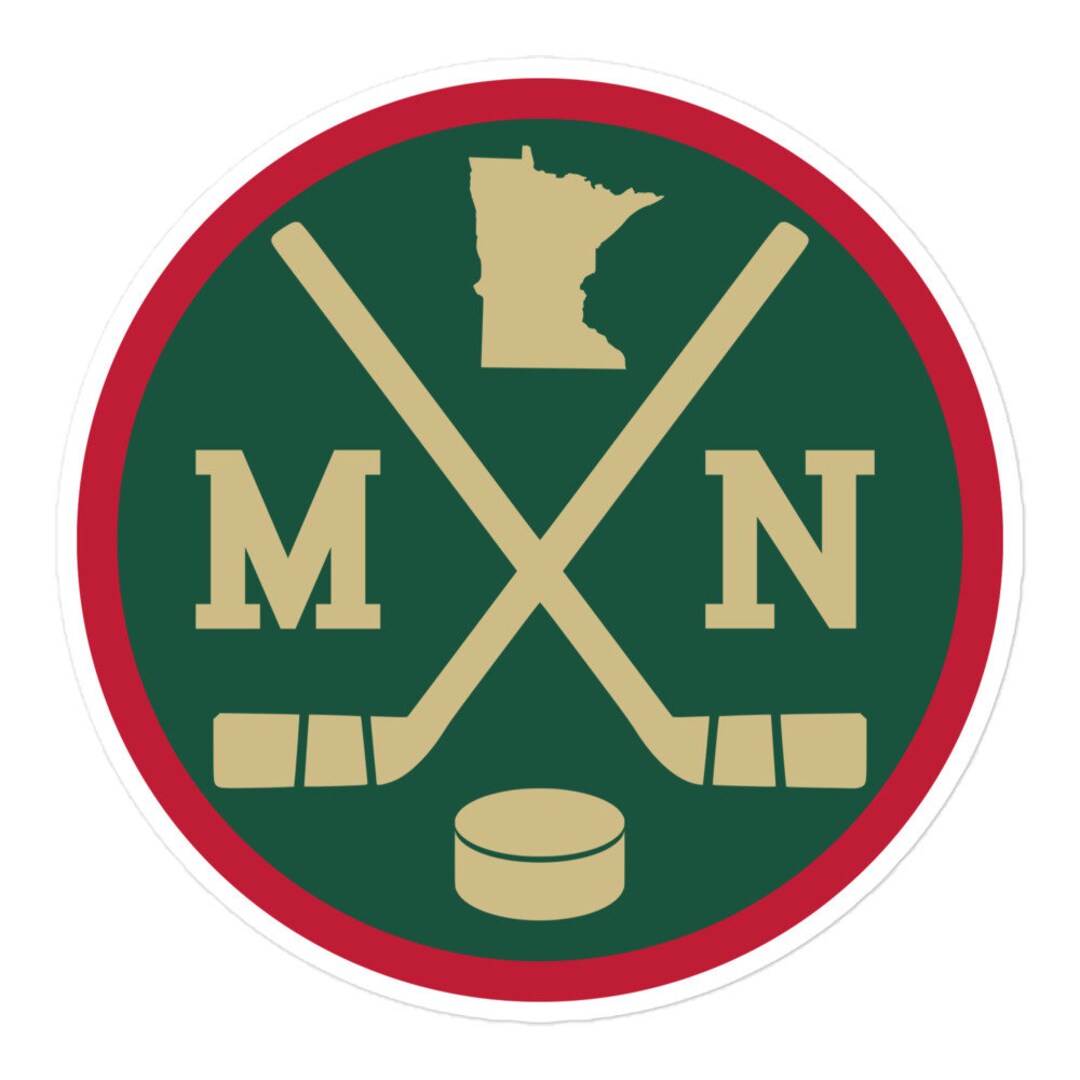 Minnesota Hockey Emblem Round Retro MN Decal Sticker - Etsy