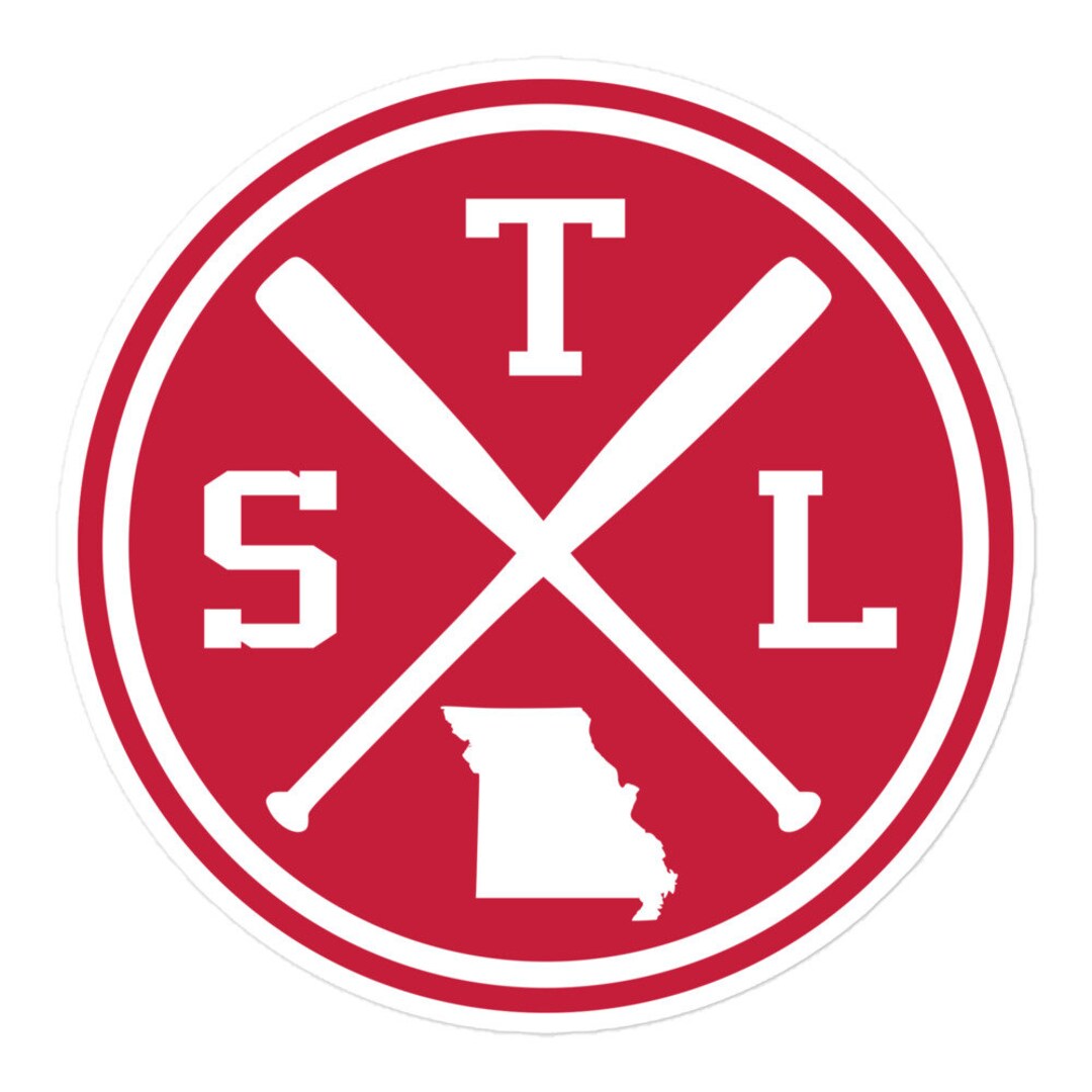 St. Louis Baseball Emblem Round Retro STL Window Decal Bumper Sticker ...