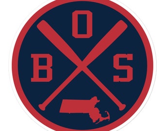 Boston Hockey Emblem Round Retro BOS Decal Sticker - Etsy