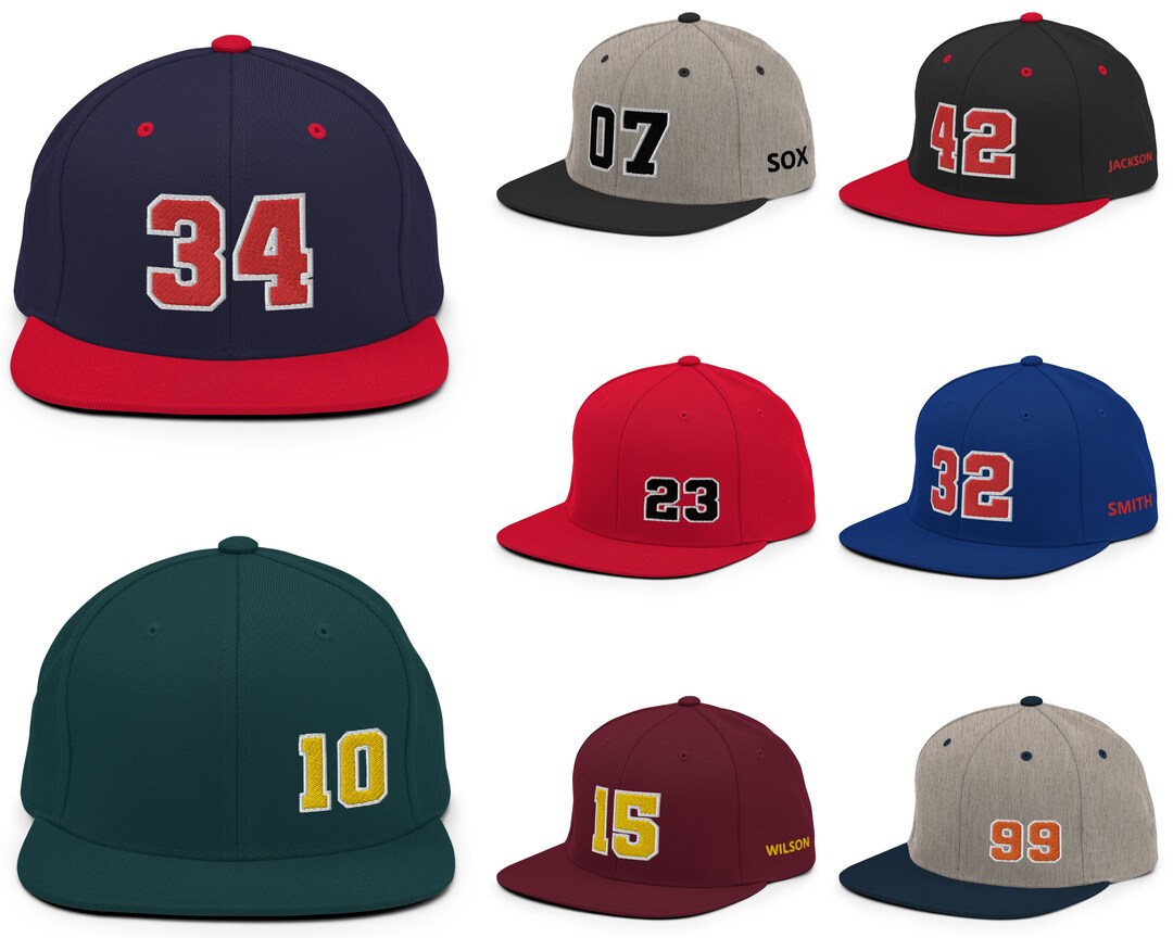 Custom Number Varsity Sports Player Snapback Hat Baseball Cap - Etsy
