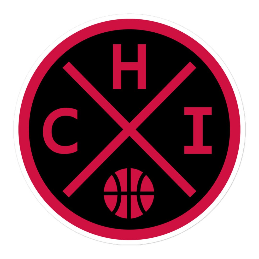 Chicago Basketball Emblem Round Retro CHI Window Decal Bumper Sticker ...